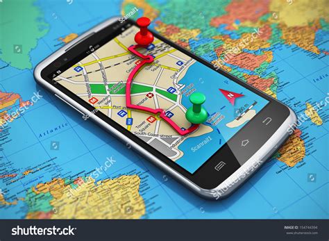 Mobile Gps Navigation Travel Tourism Concept Stock Illustration