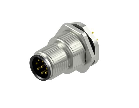 M12 Circular Connector A Coding Tht Vertical Male 8 Pin