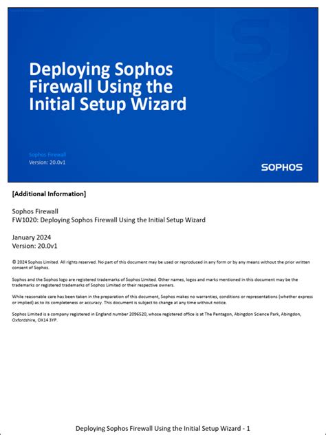 Fw1020 20 0v1 Deploying Sophos Firewall Using The Initial Setup Wizard Pdf Firewall