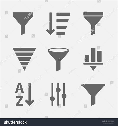 Vector Set Icons Filtering Information Data Stock Vector 468876626 Shutterstock