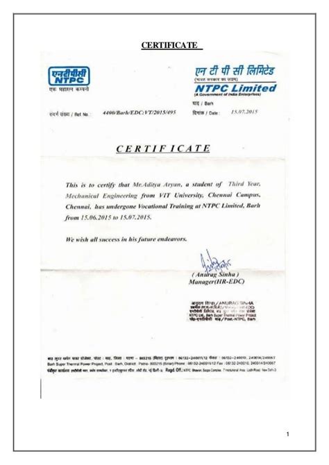 Internship Report Ntpc
