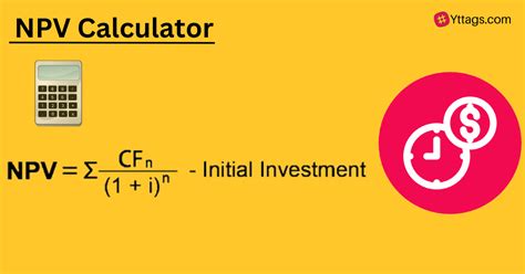 Npv Calculator Calculate Net Present Value Online Yttags