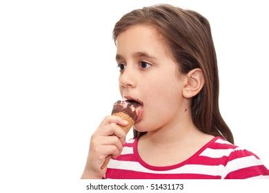Small Girl Licking Ice Cream Cone Stock Photo Shutterstock
