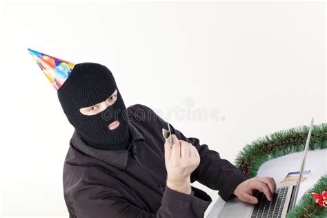 Man Stealing Data From A Laptop Stock Image Image Of Espionage Internet 12086063