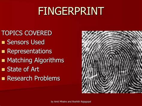 PPT FINGERPRINT PowerPoint Presentation Free Download ID 3767776