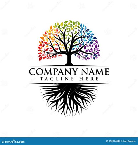 Abstract Vibrant Tree Logo Design Root Vector Tree Of Life Logo Design Inspiration