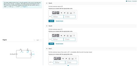 solved review constants part a the initial voltage stored in