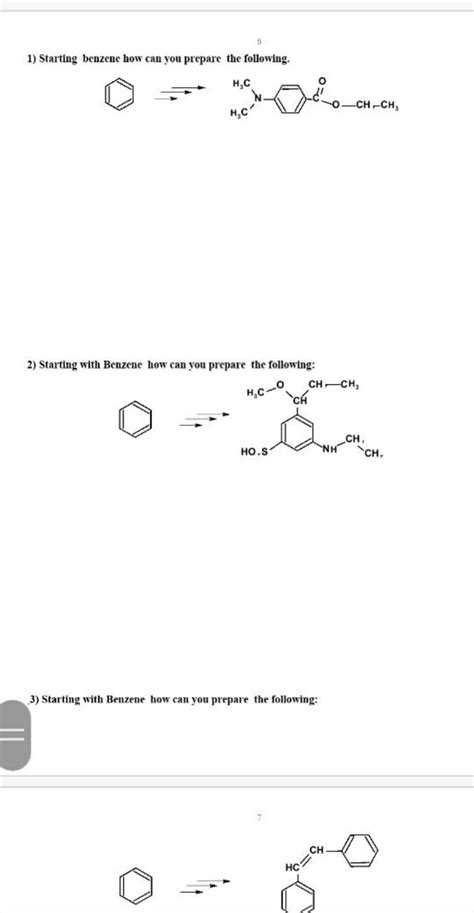 Solved 1 Starting Benzene How Can You Prepare The Chegg Com