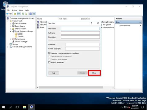 Windows Server 2016：procedure For Logging In With A Local User Created