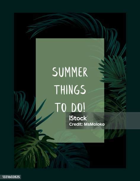 이국적인 야자수 잎어두운 여름 열대 배경 벡터 플로럴 템플릿 나뭇가지에 대한 스톡 벡터 아트 및 기타 이미지 나뭇가지 녹색 밤 하루 시간대 Istock