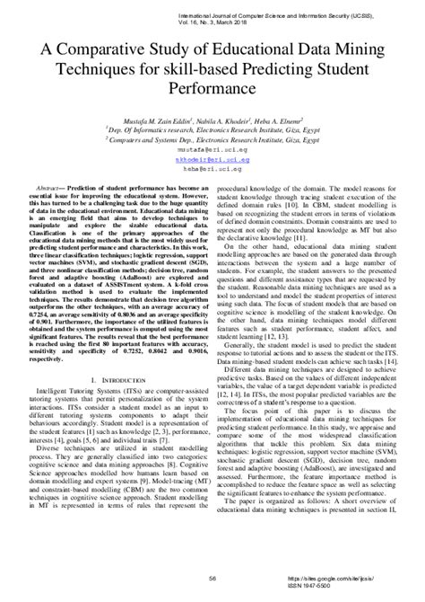 Pdf A Comparative Study Of Educational Data Mining Techniques For