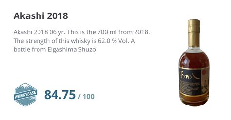 Akashi 2018 Ratings And Reviews Whiskybase