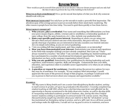 13 Elevator Speech Examples To Download