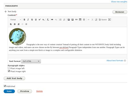 Drupal 8 Paragraphs Module