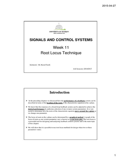 Root Locus Technique Pdf Control Theory Algebra