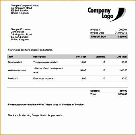 Invoice 50 Advance Payment Template
