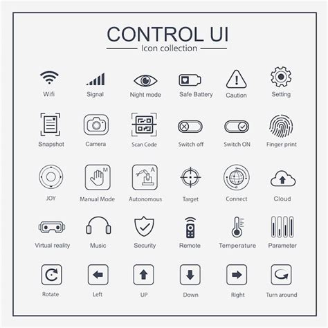 Premium Vector Control User Interface Ui Icon Collection Set