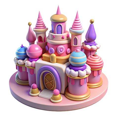 Candy Castle 3d Model 55241460 Png