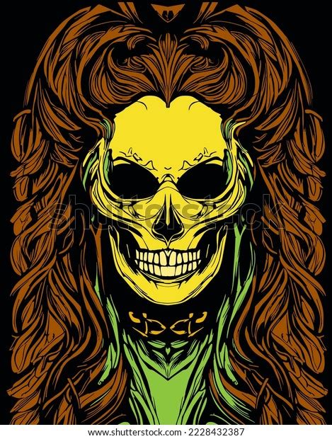 Feminine Girly Skull Tattoos Hand Drawn Stock Vector Royalty Free 2228432387 Shutterstock