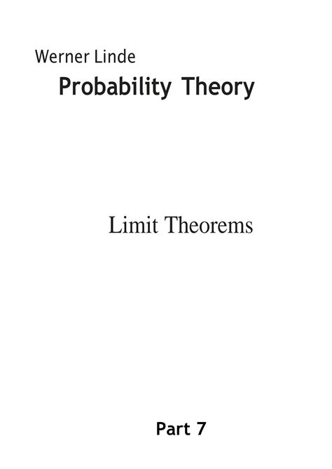 Solution Probability Theory Limit Theorems Studypool