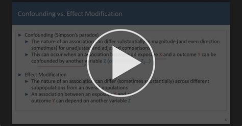Effect Modification Introduction With An Analytic Example