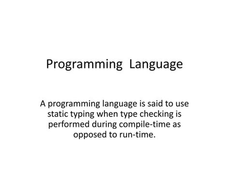 Programming Language Ppt