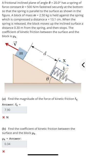 Solved A Frictional Inclined Plane Of Angle 8 200° Has A