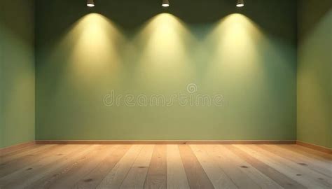 A Clean Empty Room Featuring Green Walls And Wooden Flooring Ideal
