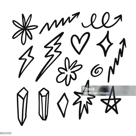 손으로 그린 낙서 아이콘이 다르게 설정되었습니다 만화 스타일 벡터 클립 아트의 검은 색입니다 0명에 대한 스톡 벡터 아트 및 기타 이미지 Istock