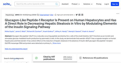 Glucagon Like Peptide 1 Receptor Is Present On Human Hepatocytes And