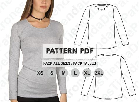 Pattern Shirt Women Long Sleeve Womens T Shirts Sewing Etsy