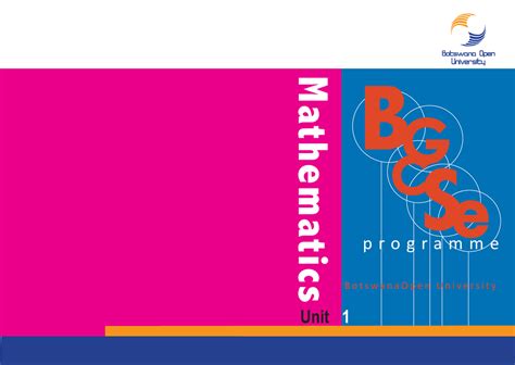 Bgcse 2018 Maths Cover Unit 1 Computer Related Mathematics And Statistics P R O G R A M M E