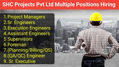 Shc Projects Multiple Positions Hiring 2023 For Engineers And
