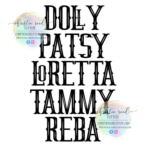 Country Music Dolly Patsy Loretta Tammy Reba Digital Etsy