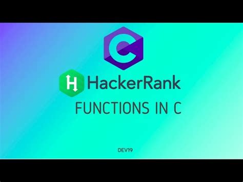 Functions In C Hackerrank C Solutions YouTube