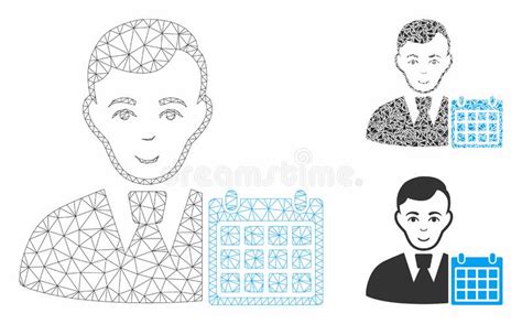 User Calendar Vector Mesh Carcass Model And Triangle Mosaic Icon Stock Vector Illustration Of