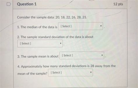 Solved D Question 1 12 Pts Consider The Sample Data 20 18