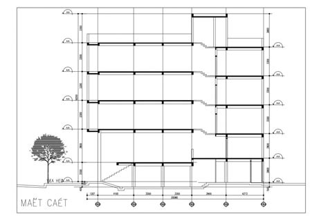 Back Side Constructive Sectional Drawing Details Of Office Building Dwg File