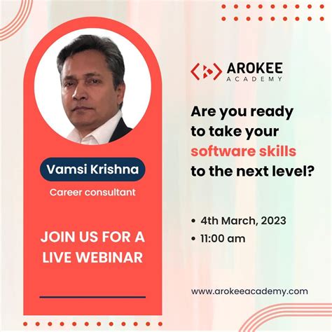 Arokee Academy On Linkedin Webinar Software Skills Arokeeacademy March4th Vamsikrishna