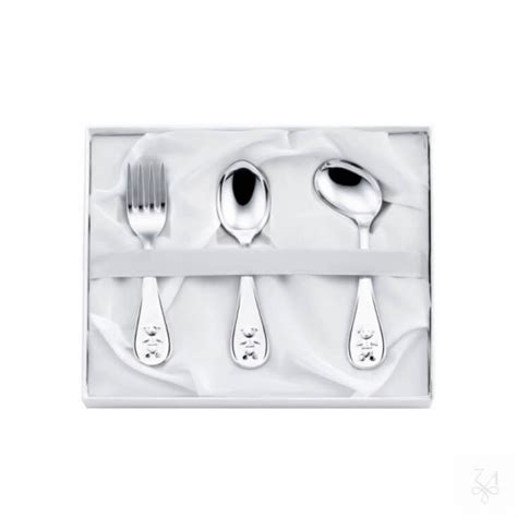 Set Tacamuri Copii Argint Masiv Classic Kikko Blue Ts