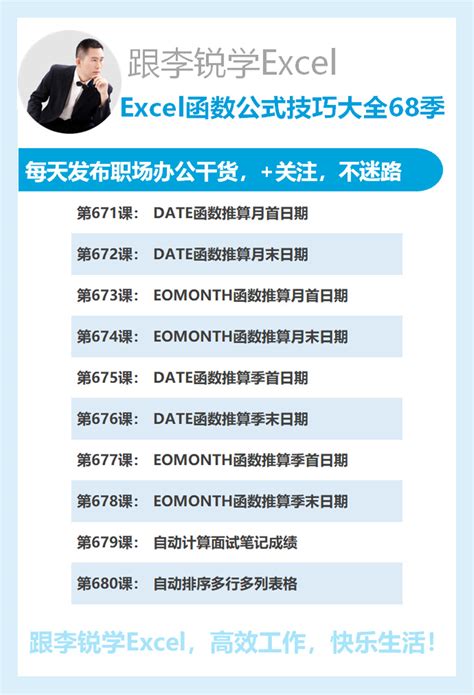 跟李锐学excel：excel函数公式技巧大全68季【共11课时】excel课程 51cto学堂