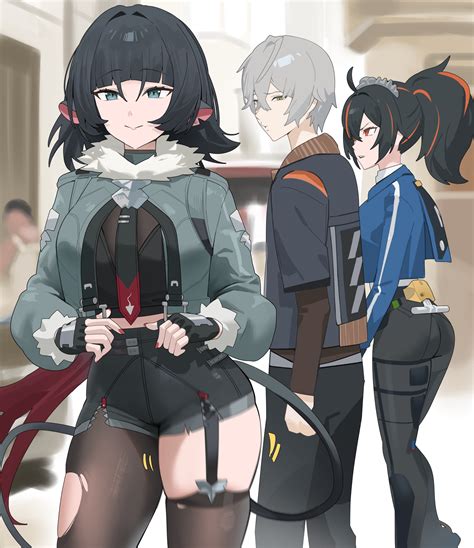 Jane Doe Zhu Yuan And Wise Zenless Zone Zero Drawn By Hood James X