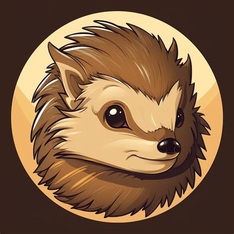 Premium Ai Image Cartoon Logo Hedgehog