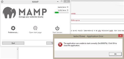 C Mamp Unable To Start Servers Mysqlapache Stack Overflow