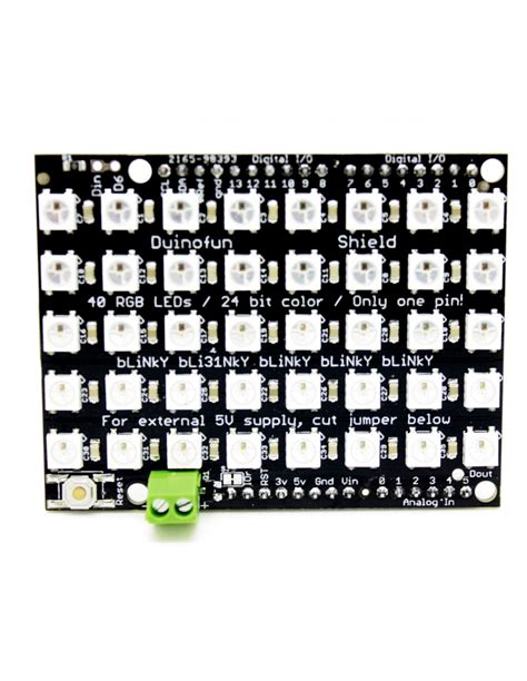 8x5 Ws2812 Rgb Led Matrix Shield With Integrated Electronics For