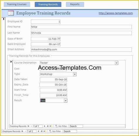 46 Microsoft Access Employee Training Database Template Free