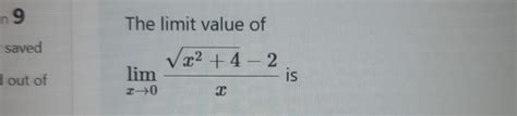 Solved The Limit Value Of Limx→0x2 42 2x ﻿is