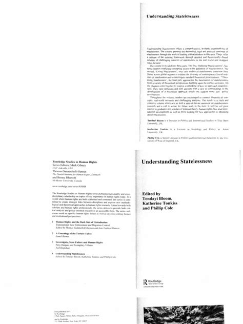 Understanding Statelessness Pdf