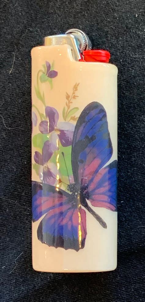Large Purple Butterfly Wood Lighter Case Wood Lighter Case Etsy
