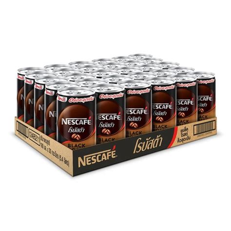 [ส่งฟรี ] เนสกาแฟ โรบัสต้าแบล็คโรส กาแฟปรุงสำเร็จพร้อมดื่ม 180 มล X 30 กระป๋องnescafe Coffee